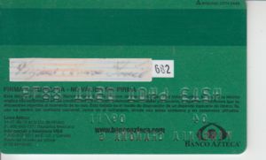 Tarjeta de Banco: Azteca (Banco Azteca, MéxicoCol:MX-VI-0010.04