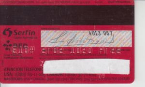 Tarjeta de Banco: Serfin (Serfin, MéxicoCol:MX-MC-0102