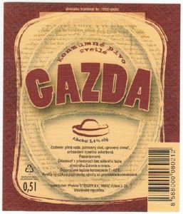 Drink Label: Gazda (Pivovar Vyhne, SlovakiaCol:SK-BEER-001910