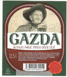 Drink Label: Gazda (Pivovar Vyhne, SlovakiaCol:SK-BEER-001915