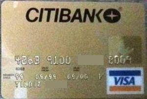 Bank Card: Citibank Gold Card (Citibank, Türkiye (Turkey)Col:TR-VI-0346 💳