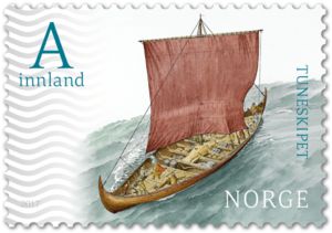 Stamp: Tune Viking ship (Norway(Tune Viking Ship) Mi:NO 1936,Sn:NO 1818 ...