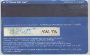 Bank Card: Fiji Mount (ING Bank, RomaniaCol:RO-VE-0128