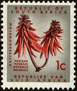 Stamp: Kafferboom Flower; Coral Tree (Erythrina lysistemon) (South ...