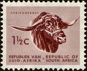 Stamp: Africander Bull (Bos primigenius taurus) (South Africa(Country ...