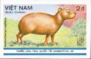 Stamp: Capybara (Hydrochoerus capibara) (Vietnam(International ...