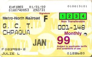 Transport Ticket: G.C.T. - Chappaqua (MTA New York, United States of ...