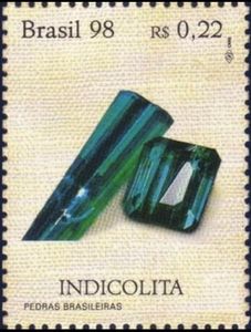 Stamp: Indicolita (Brazil(Brazilian Gemstones) Mi:BR 2807,Sn:BR 2662,Yt ...