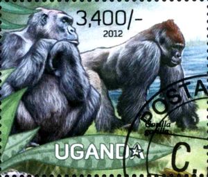 Stamp: Gorilla gorilla (Uganda) (West African Fauna - Gorillas (2013 ...