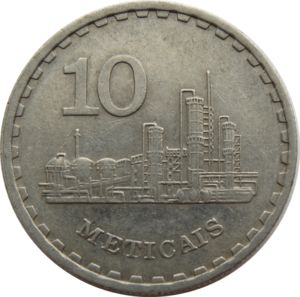 Coin: 10 Meticais (Mozambique) (1975~1990 Popular Republic) WCC:km102