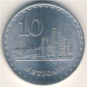 Coin: 10 Meticais (Mozambique(1975~1990 Popular Republic) Col:MZ-000052 ...