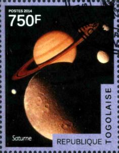 Stamp: Saturne (Togo(Saturn Research Probe Cassini, 10th Anniversary ...