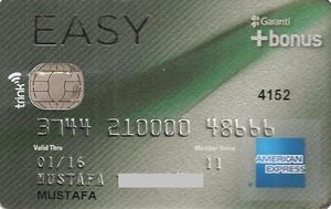 Bank Card: Garanti - EASY (Garanti Bankası, Türkiye (Turkey)Col:TR-AE-0015