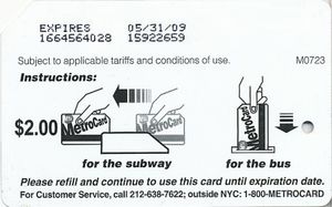 Transport Ticket: $2 Instruction thin type 'M' ser (MTA New York ...