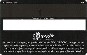 Bank Card: BEX Directo (Banco Exterior, SpainCol:ES-VE-0012