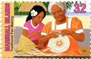 Stamp: Traditional Fan Making (Marshall Islands(Traditional Handicrafts ...