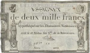 Banknote: 2,000 Francs (France(1795 Franc Issue - République Francaise ...