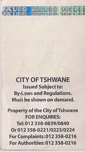 Transport Ticket: Ticket - Scholar (Tshwane Bus Service, South ...
