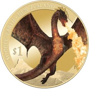 Coin: 1 Dollar (Smaug) (New Zealand(2003~Today - Lord of the Rings) Col ...