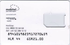 Phonecard: Mobitel Natel D GSM (Mobile Switzerland, Switzerland ...