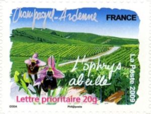 Stamp: Champagne Ardenne : Ophrys apifera (France(France That I Like ...