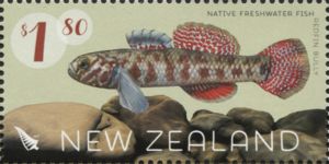 Stamp: Redfin Bully (Gobiomorphus huttoni) (New Zealand(Native ...