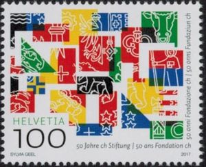 Stamp: Foundation "ch-Stiftung": 50 years (SwitzerlandMi:CH 2497,Sn:CH ...