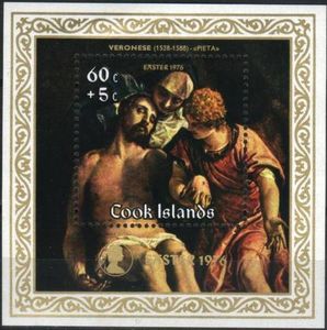 Stamp: Pieta, by Veronese (Cook Islands(Easter 1976) Mi:CK BL55,Sn:CK ...
