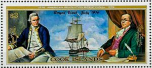 Stamp: Cook,Resolution,Franklin overprint Royal Visit (Cook Islands ...