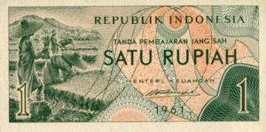 Banknote: 1 Rupiah (Indonesia(1961 Issue) Wor:P-78a 💴