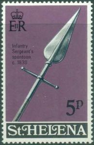 Stamp: Infantry sergeant’s spontoon, circa 1830 (Saint Helena ...