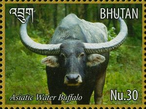 Stamp: Wild Water Buffalo (Bubalus arnee) (Bhutan(Worldwide Fund For ...