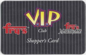 Functional Card: Fry's v.i.p club shopper card (Shops - Food and Drinks ...