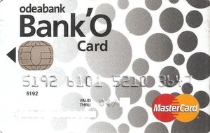 Tarjeta de Banco: Bank'O Card (Odeabank, Türkiye (Turquía)Col:TR-MC-0316