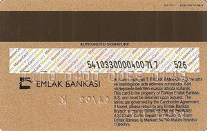 Bank Card: Emlak Bankası (Emlak Bankası, Türkiye (Turkey)Col:TR-MC-0369