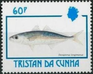 Stamp: Crozet scad (Decapteria longimanus) (Tristan da Cunha(Fish of ...