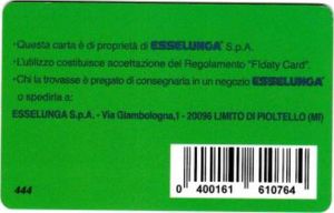 Functional Card: Fidaty (Shops - Supermarkets, Italy(Esselunga) Col:IT ...