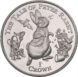 Moneda: 1 Crown (The Tale of Peter Rabbit - Silver) (Isla de Man(I77 ...