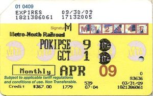 Transport Ticket: Phoughkeepsie - G.C.T. (MTA New York, United States ...