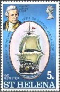 Stamp: Capt. Cook and “Resolution” (Saint Helena(Bicentenary of Captain ...