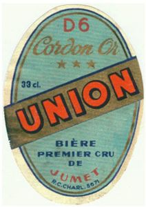 Drink Label: Cordon Or Union D6 (Union Jumet, BelgiumCol:BE-BEER-011442