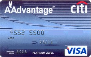 Bank Card: A*Advantage VISA Platinum Level (Citibank, MexicoCol:MX-VI-0073