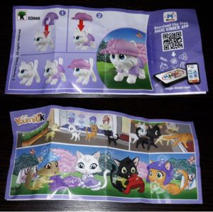 Meal Toy: White cat (Kinder Surprise, Europe) (Kinder - Youmitik - Cats ...