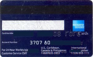 Bank Card: American Express JET ONE (American Express, United States of ...