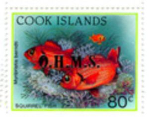 Stamp: Blotcheye Soldierfish (Myripristis berndti) - OHMS Overprint ...
