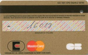 Bank Card: Eurocard Mastercard (Credit Agricole, FranceCol:FR-MC-0039