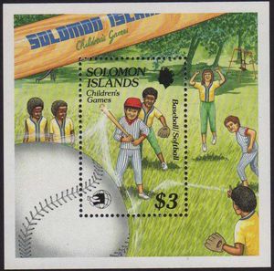 Stamp: Softball (Solomon Islands(Children's Games) Mi:SB BL28,Sn:SB 652 ...