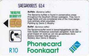 Phonecard: Buffalo (Telkom, South Africa(Chip Cards) MV :SAF-001