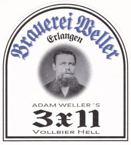 Drink Label: Adam Weller's 3x1 Vollbier hell (Brauerei Weller Erlangen ...