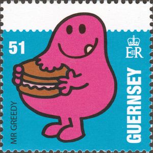 Stamp: Mr Greedy (Guernsey) (Mr Men) Mi:GG 1194,Sn:GG 988,Yt:GG 1198,Sg ...